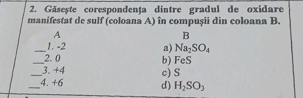 2. Găsește corespondența dintre gradul de | StudyX