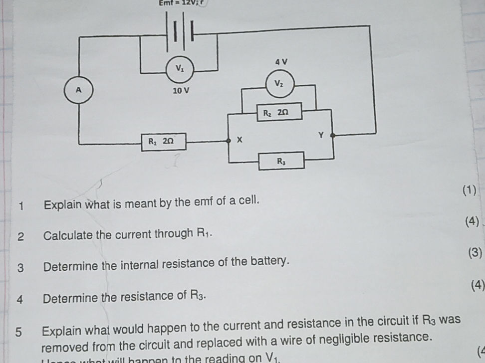 1. Explain what is meant by the emf of a | StudyX