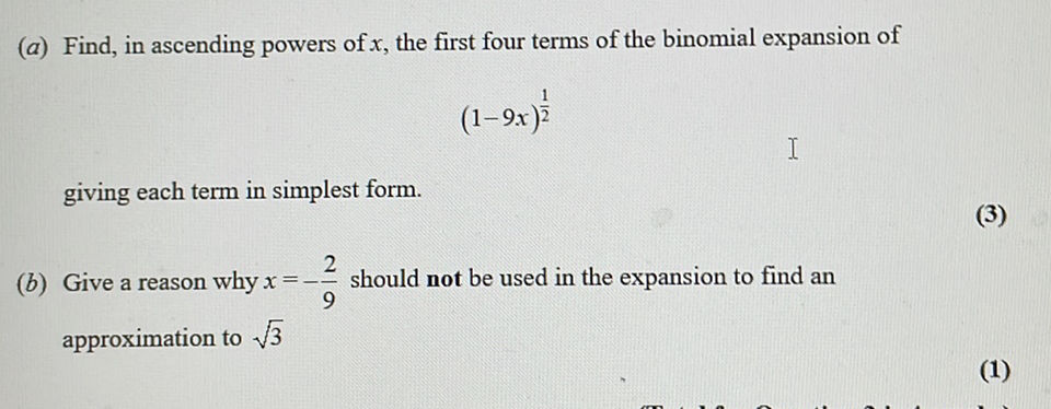 (a) Find, in ascending powers of x, the | StudyX