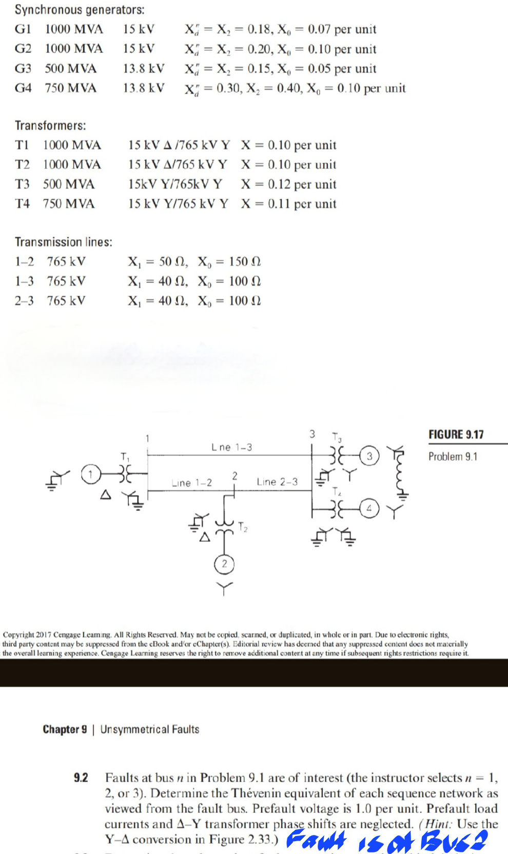 Synchronous generators: G1 1000 MVA 15 kV | StudyX