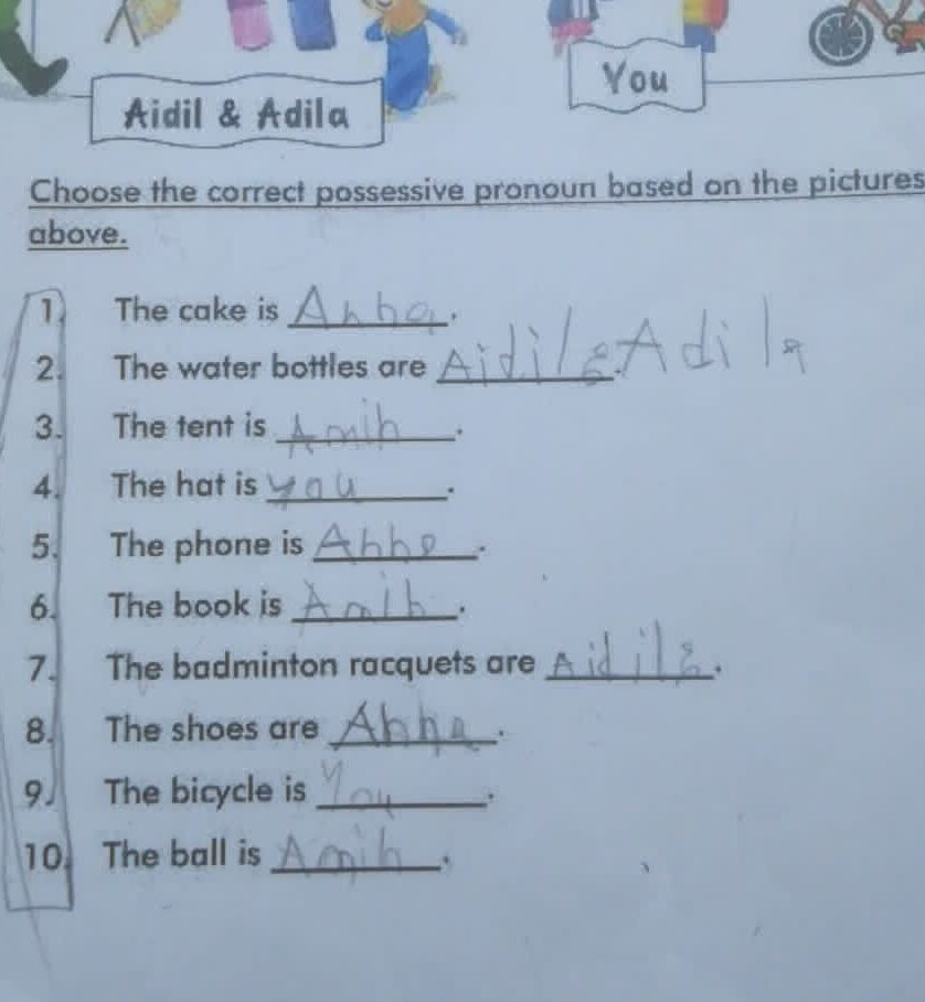 Choose the correct possessive pronoun based | StudyX