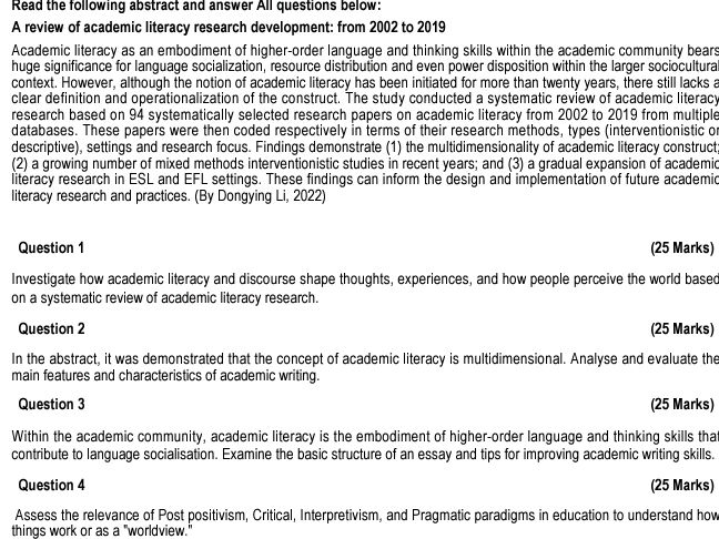 Read the following abstract and answer All | StudyX