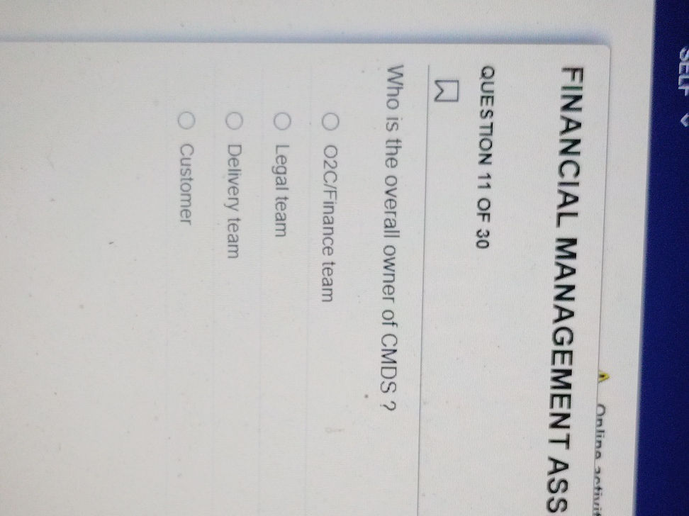 Who is the overall owner of CMDS? O | StudyX