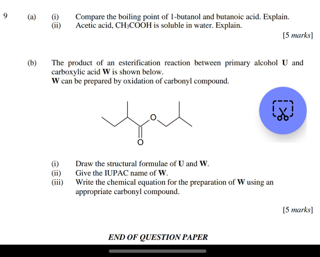 (a) (i) Compare the boiling point of | StudyX