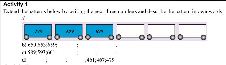 Extend the patterns below by writing the | StudyX