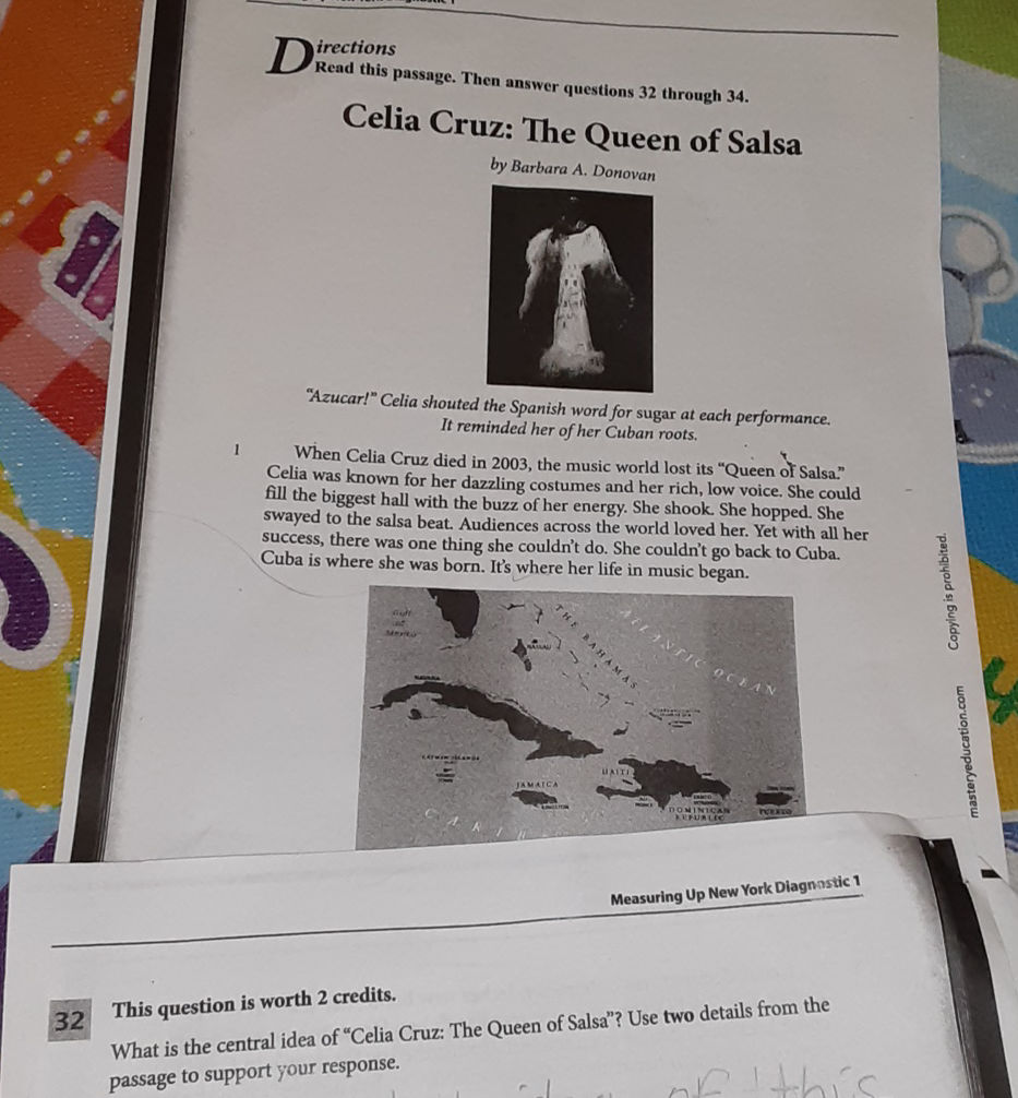 What is the central idea of "Celia Cruz: The | StudyX