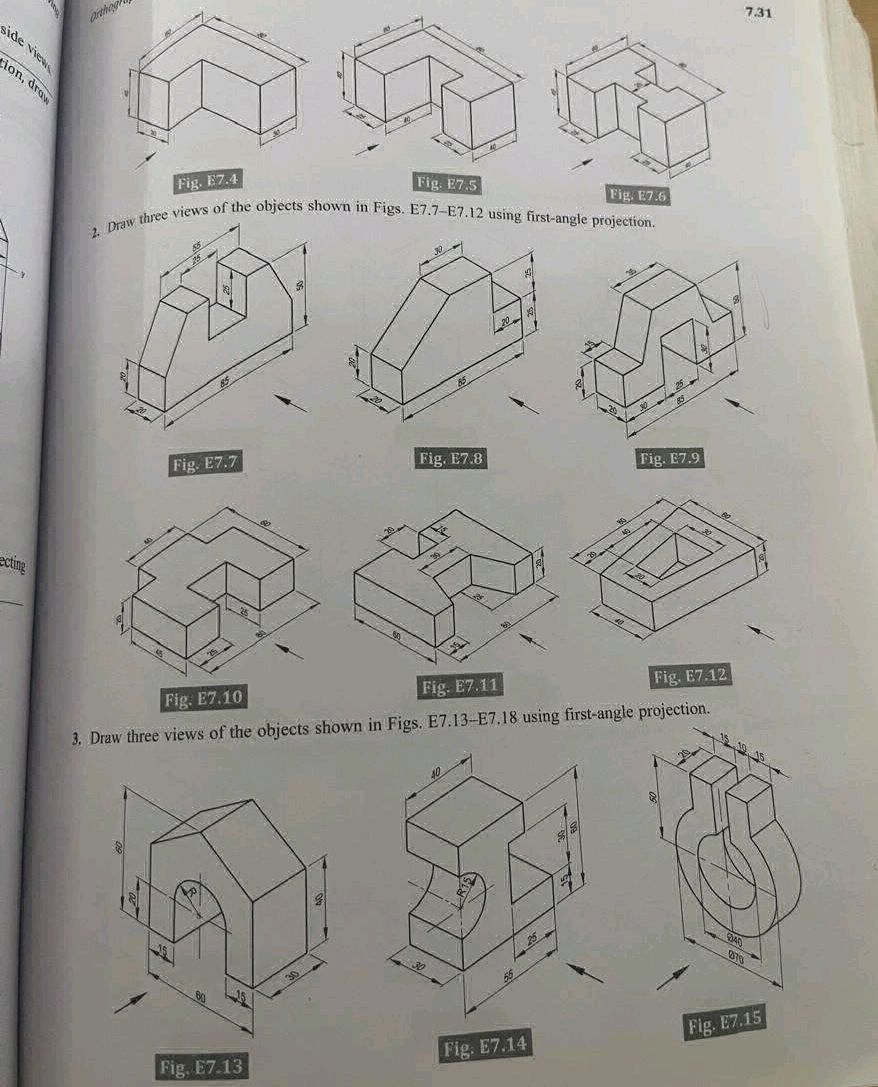 2. Draw three views of the objects shown in | StudyX
