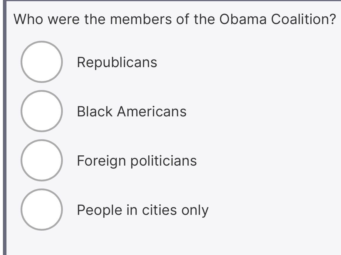 Who were the members of the Obama Coalition? | StudyX