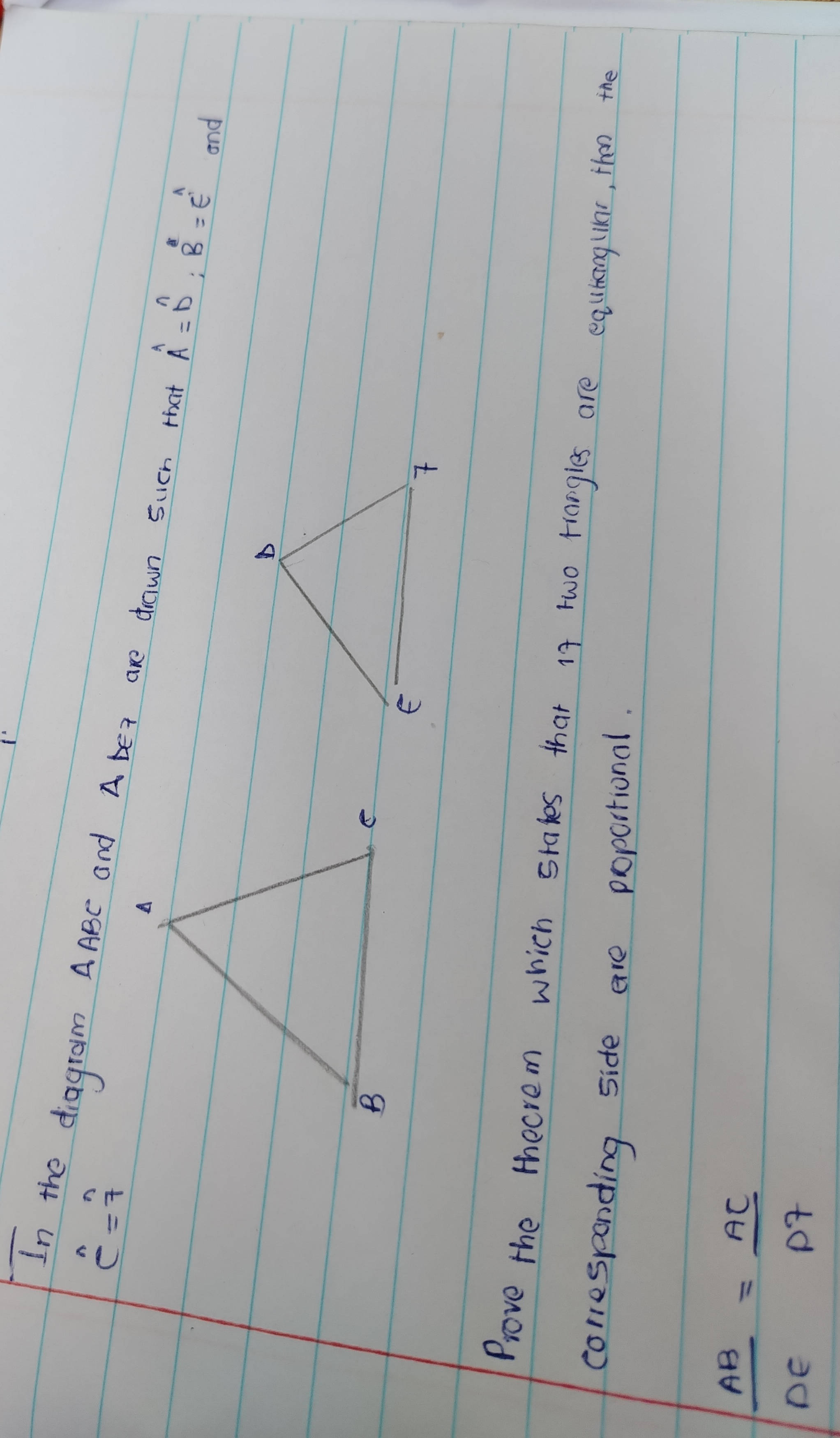 In the diagram $ ABC$ and $ DEF$ are drawn | StudyX