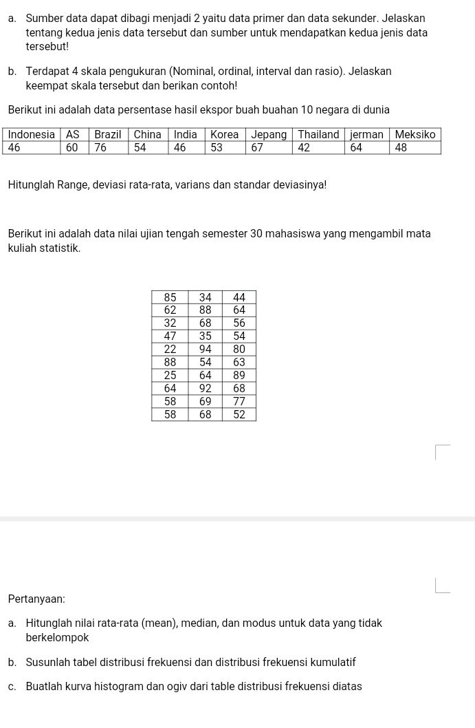 a. Sumber data dapat dibagi menjadi 2 yaitu | StudyX
