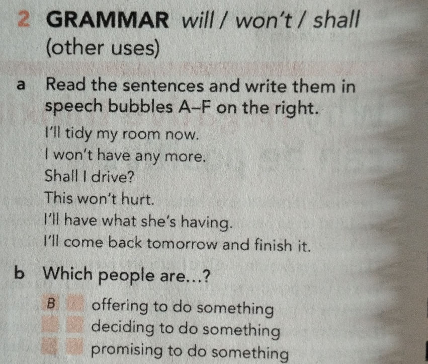 a Read the sentences and write them in | StudyX