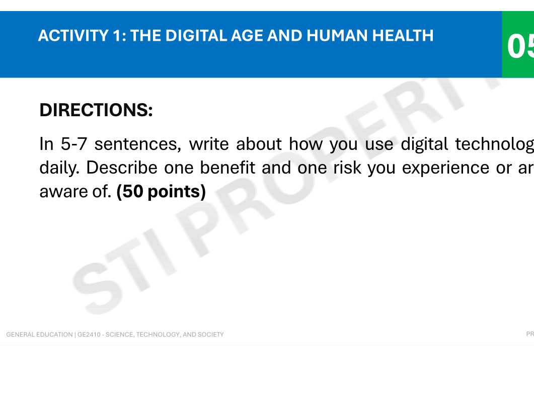 DIRECTIONS: In 5-7 sentences, write about | StudyX
