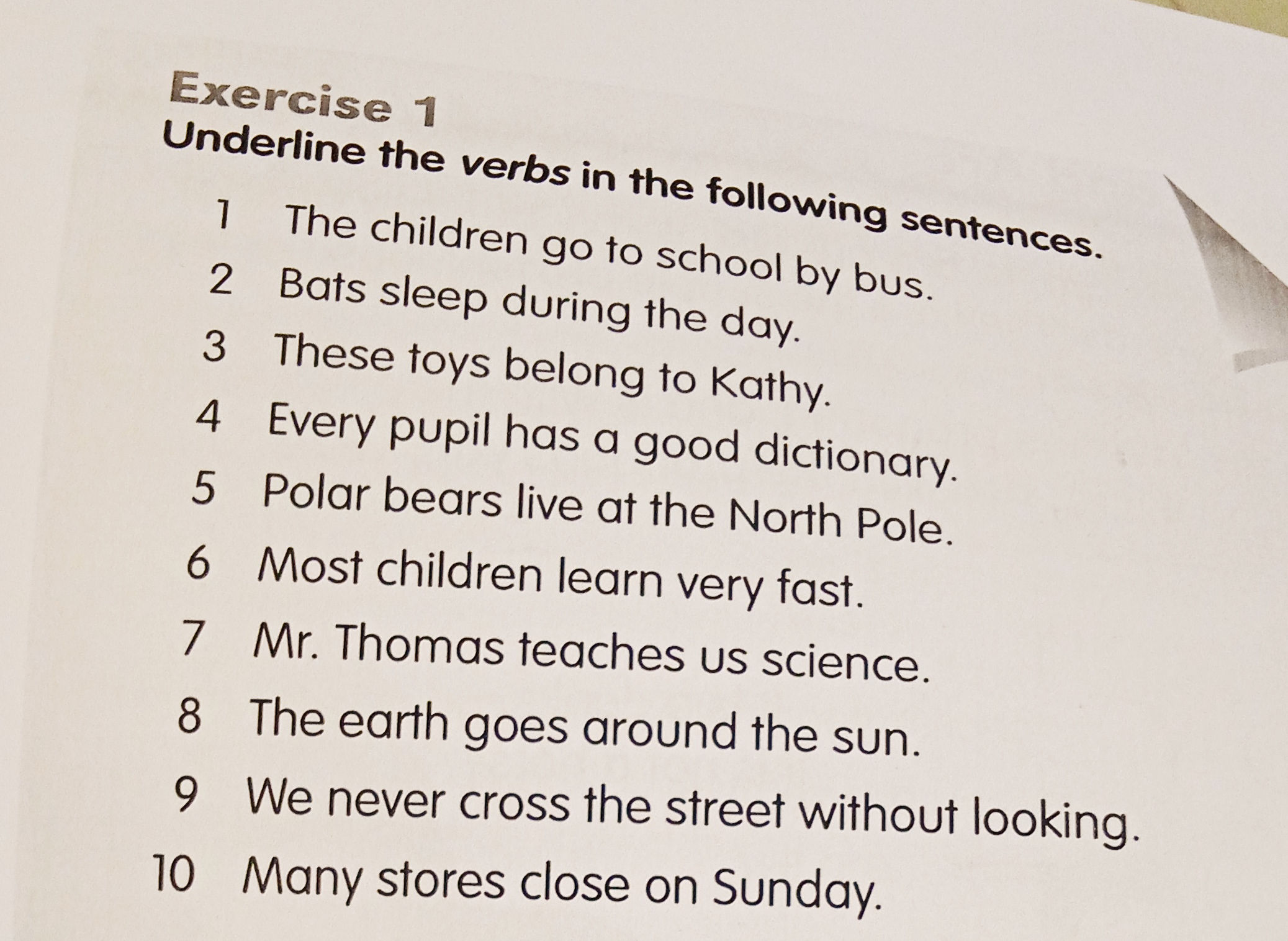 Underline the verbs in the following | StudyX