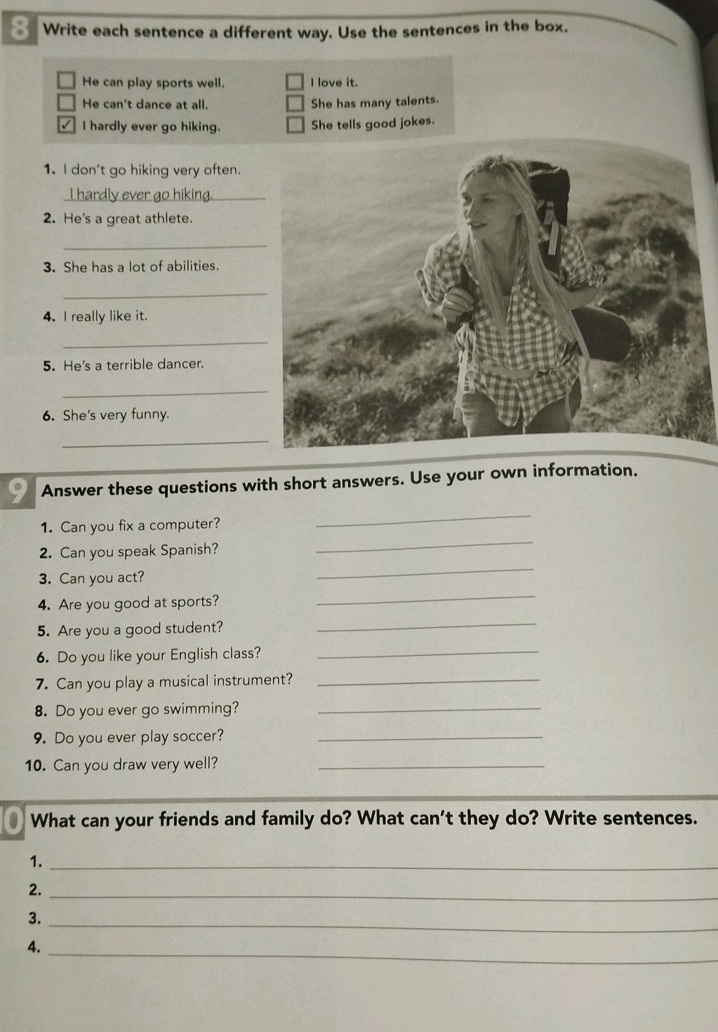 8 Write each sentence a different way. Use | StudyX