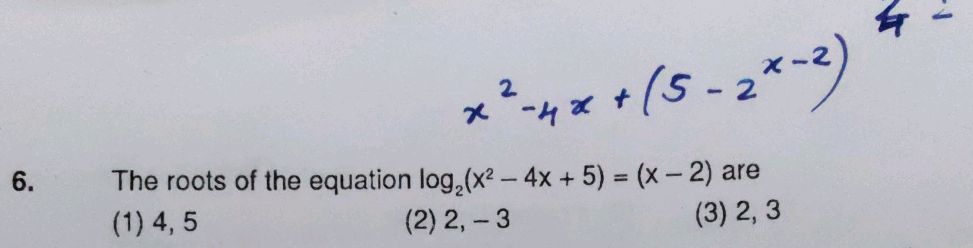 6. The roots of the equation $log_2(x^2 - 4x | StudyX