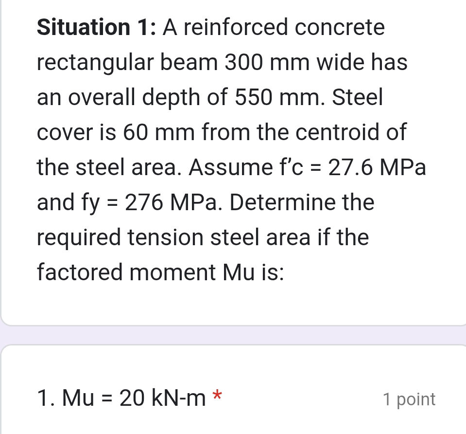 Situation 1: A reinforced concrete | StudyX