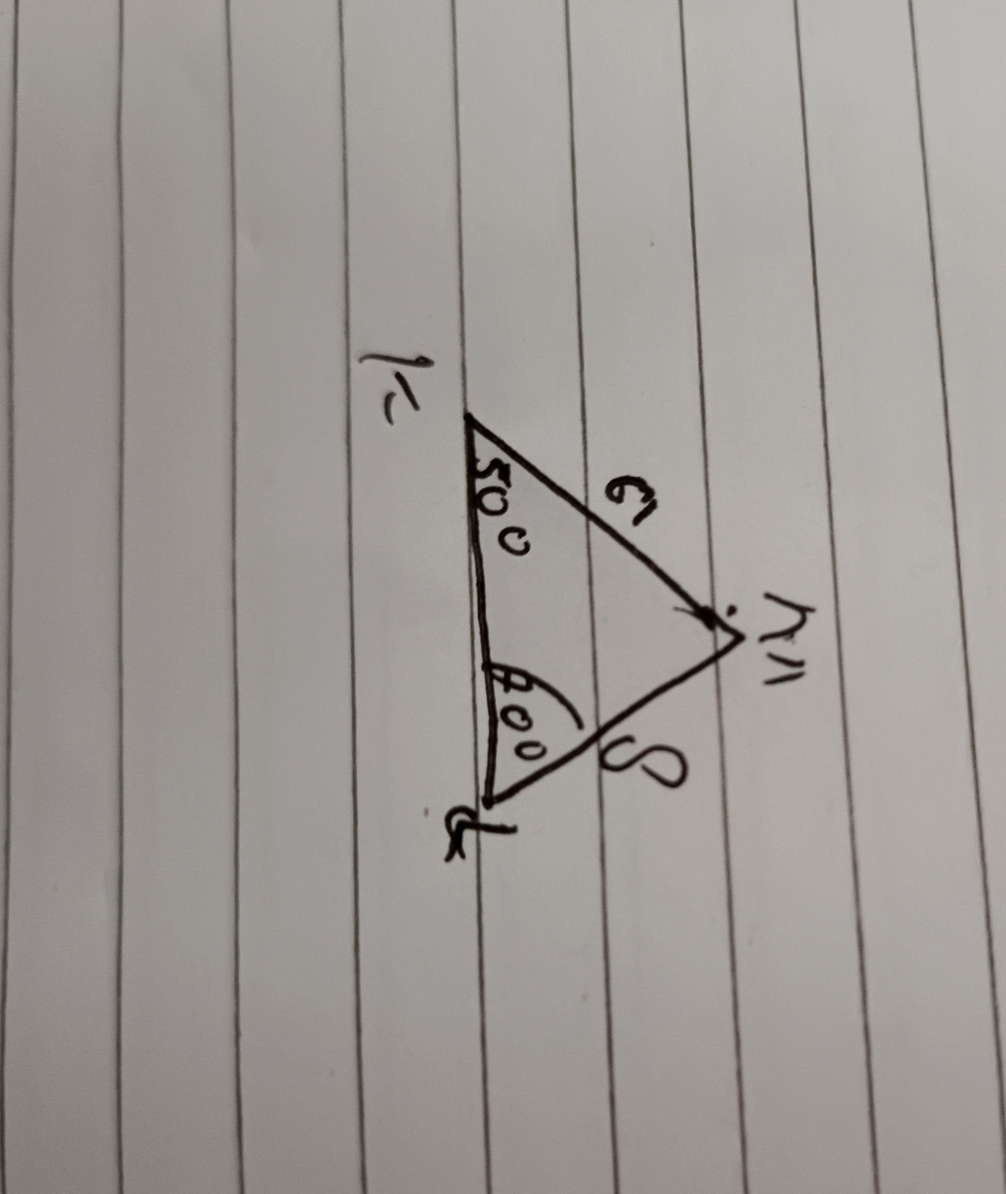 The image shows a triangle with angles | StudyX