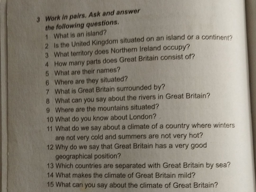 3 Work in pairs. Ask and answer the | StudyX