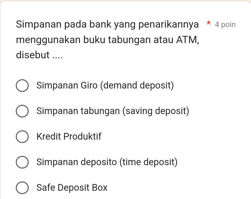Simpanan pada bank yang penarikannya | StudyX