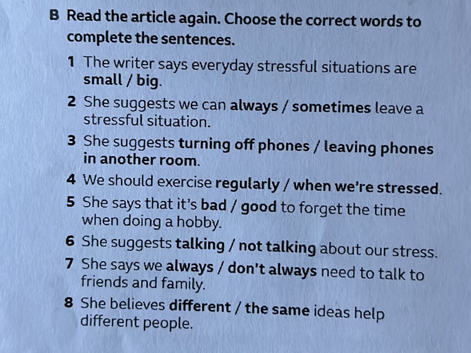 B Read the article again. Choose the correct | StudyX