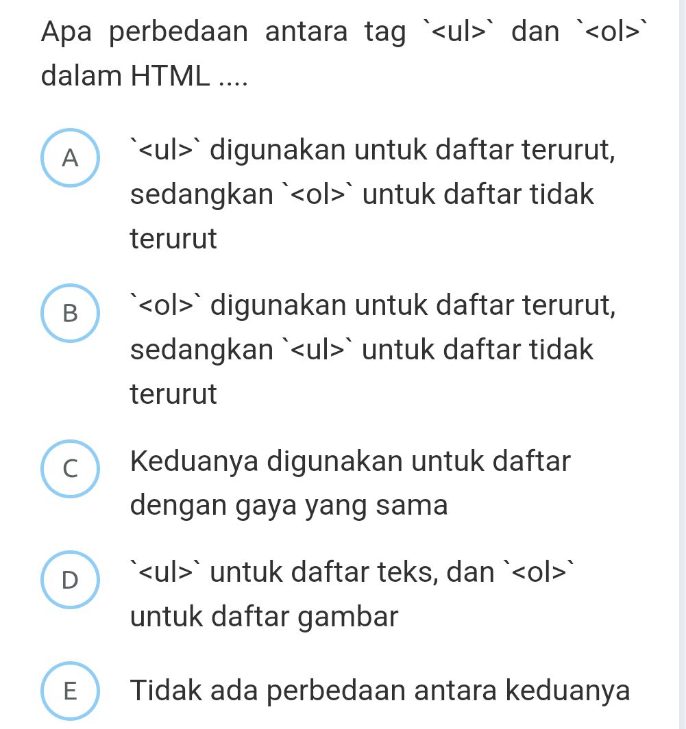 Apa perbedaan antara tag `` dan `` dalam | StudyX