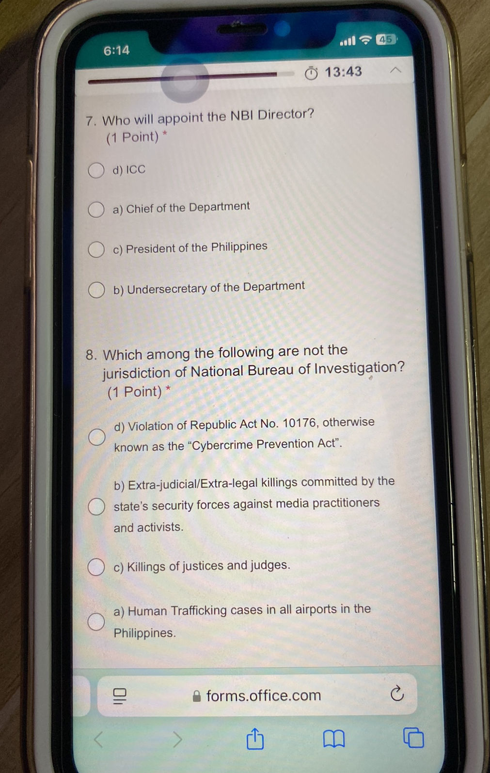 7. Who will appoint the NBI Director? (1 | StudyX