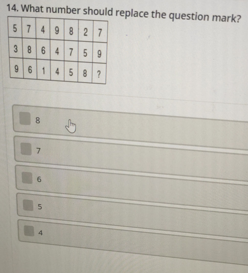 14. What number should replace the question | StudyX