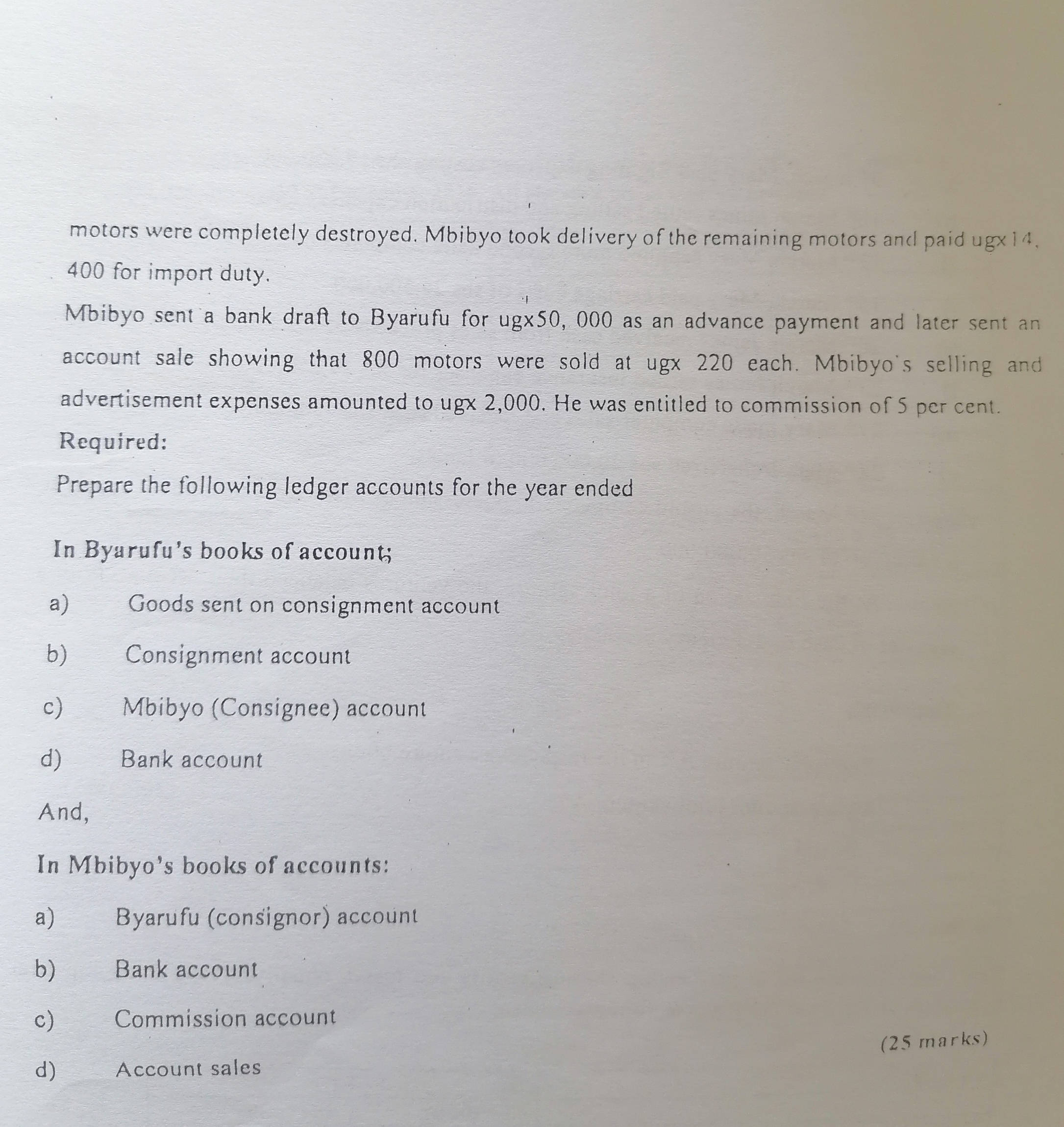 Required: Prepare the following ledger | StudyX