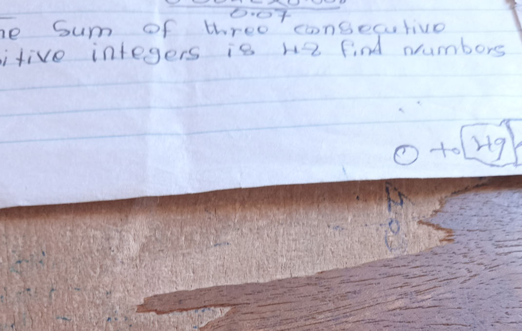 The sum of three consecutive positive | StudyX