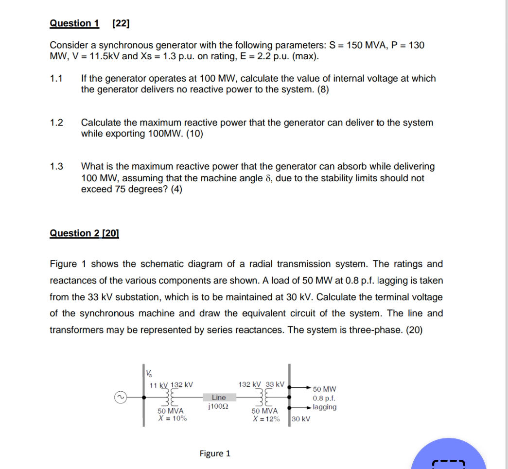 Question 1 [22] Consider a synchronous | StudyX