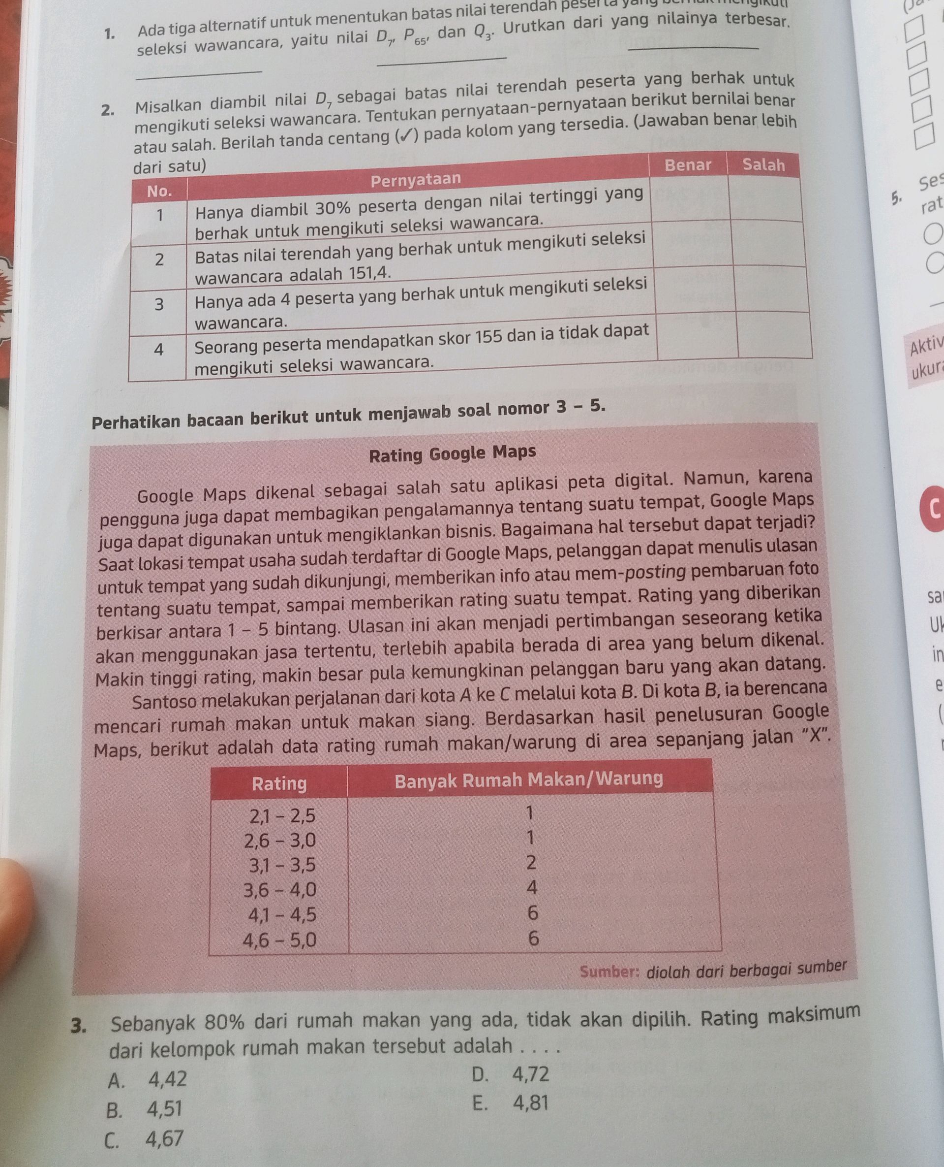 1. Ada tiga alternatif untuk menentukan | StudyX