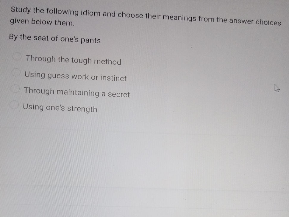 Study the following idiom and choose their | StudyX