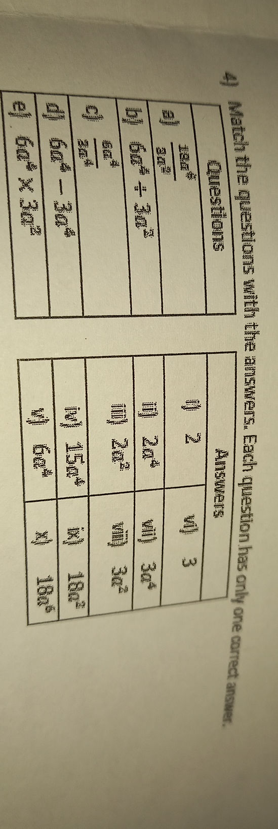 4) Match the questions with the answers. | StudyX