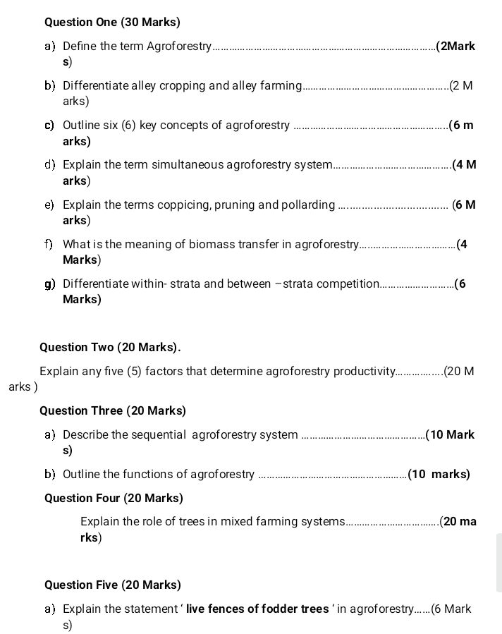 Question One (30 Marks) a) Define the term | StudyX