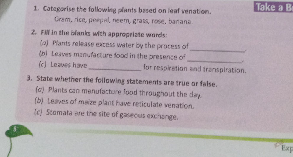 1. Categorise the following plants based on | StudyX