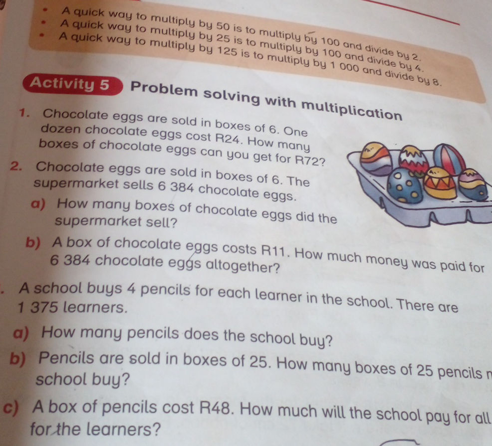 1. Chocolate eggs are sold in boxes of 6. | StudyX