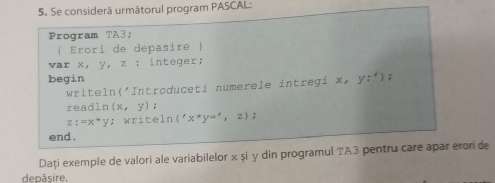 5. Se consideră următorul program PASCAL: | StudyX