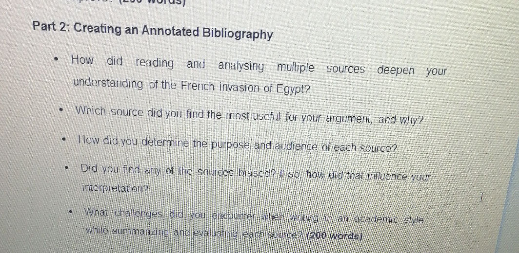 Part 2: Creating an Annotated Bibliography | StudyX