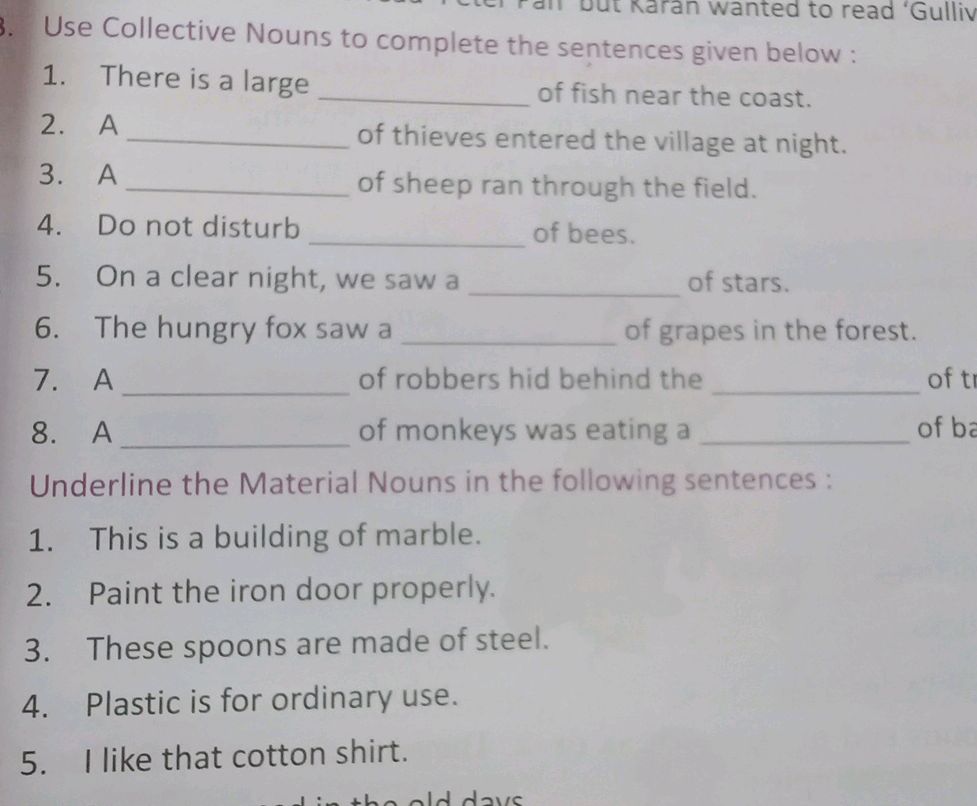 Use Collective Nouns to complete the | StudyX