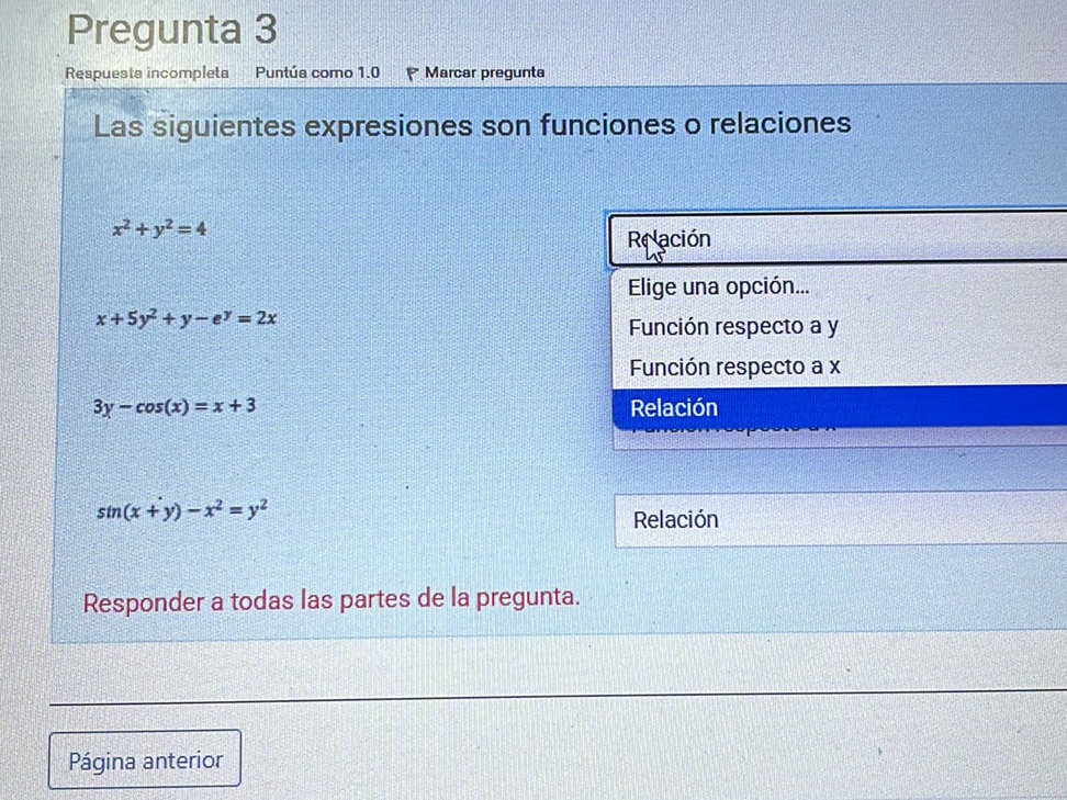 Las siguientes expresiones son funciones o | StudyX