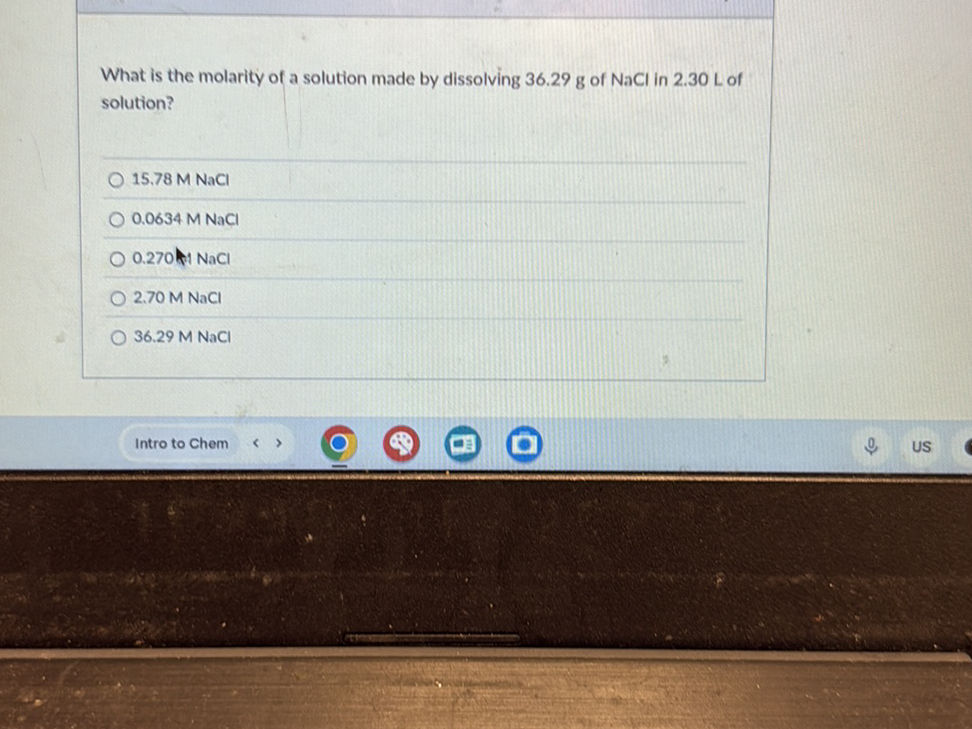 What is the molarity of a solution made by | StudyX