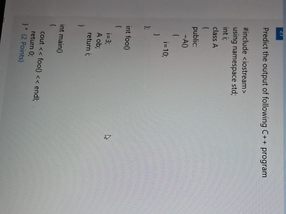 Predict the output of following C++ program | StudyX