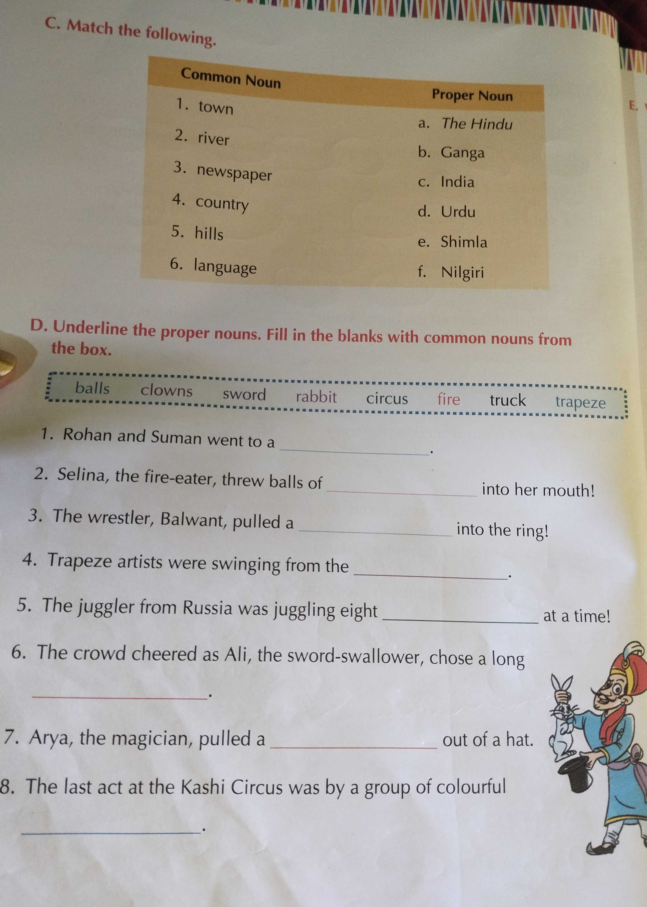 C. Match the following. | Common Noun | | StudyX