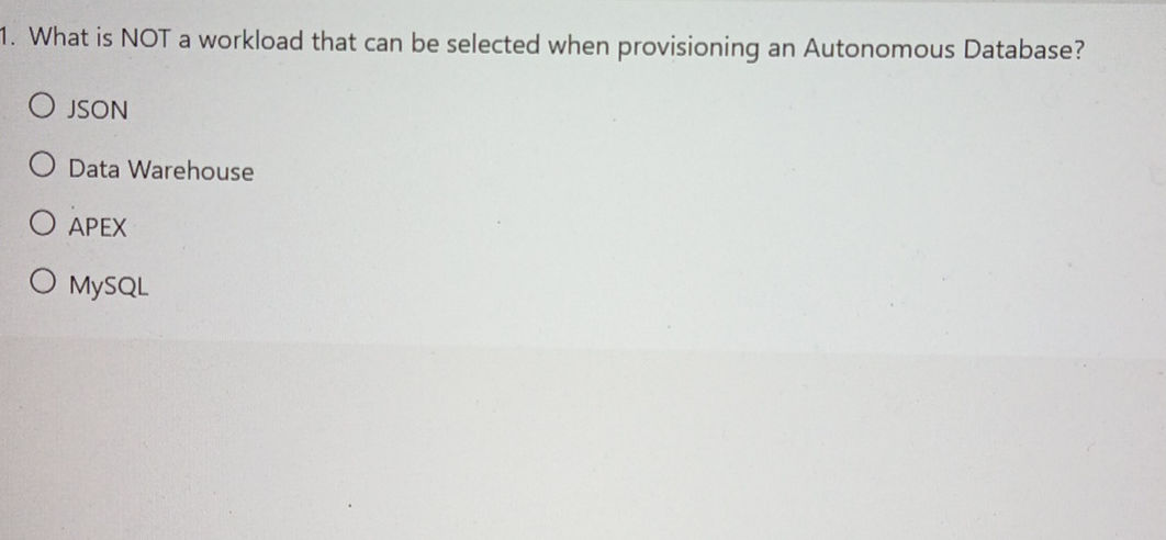 1. What is NOT a workload that can be | StudyX