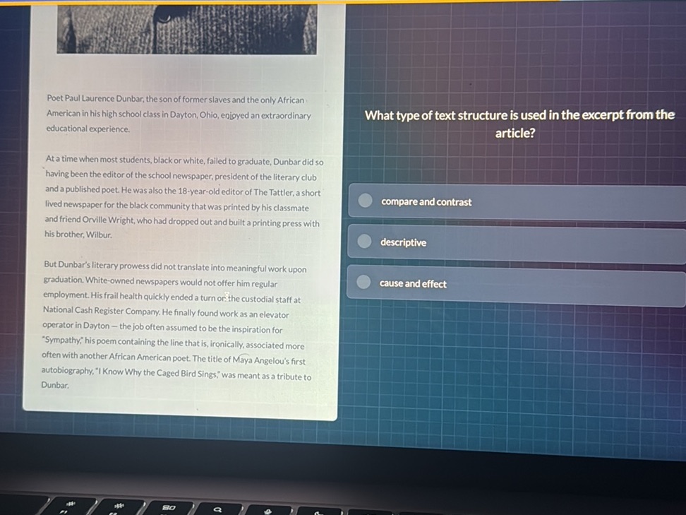 What type of text structure is used in the | StudyX