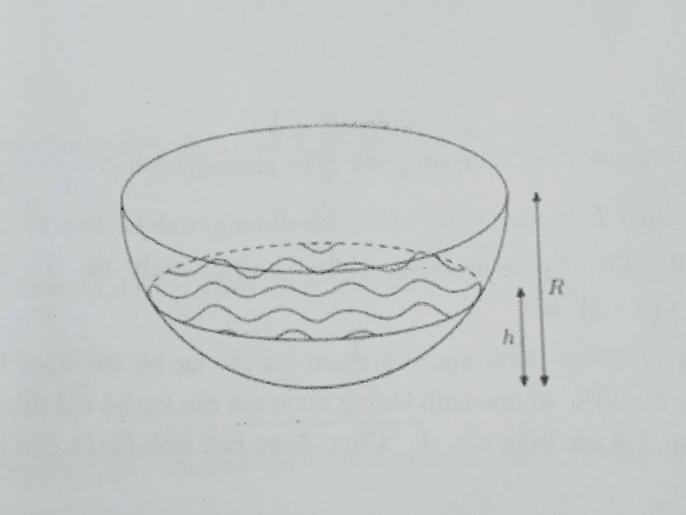 The image shows a diagram of a spherical cap | StudyX