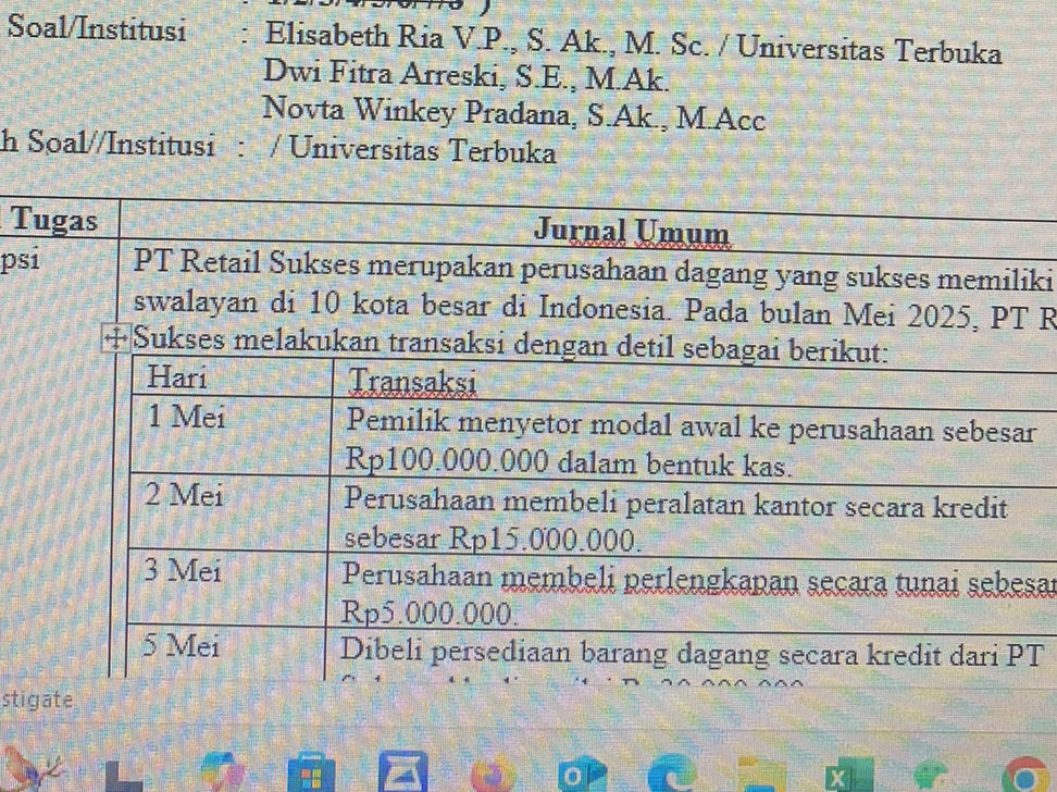 PT Retail Sukses merupakan perusahaan dagang | StudyX
