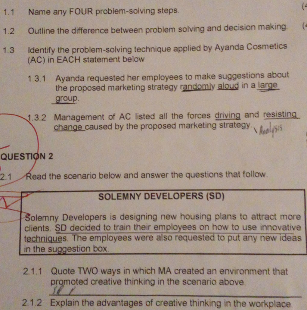 1.1 Name any FOUR problem-solving steps. | StudyX