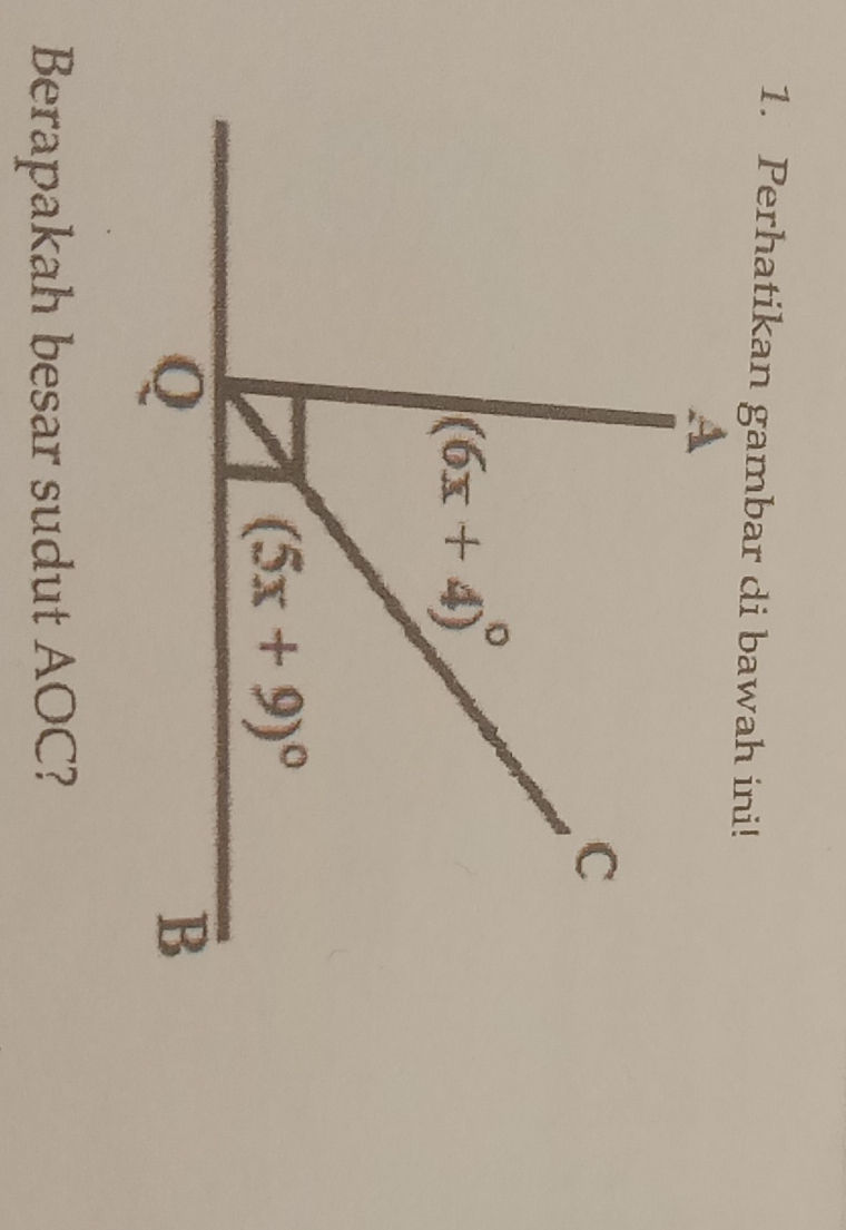 Perhatikan gambar di bawah ini! $ AOC = | StudyX