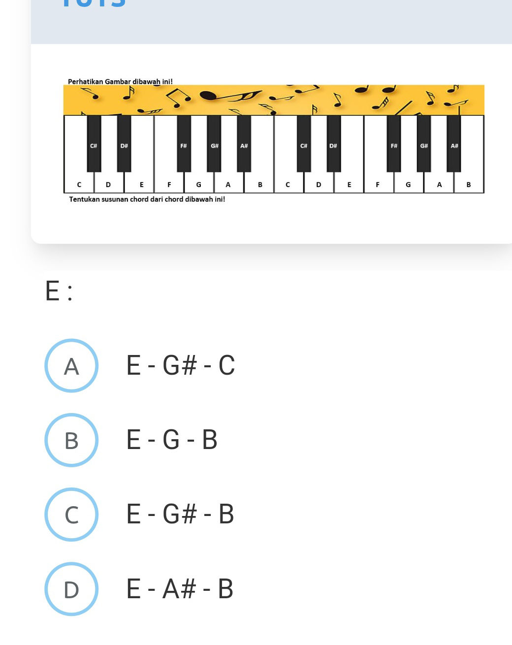 Perhatikan Gambar dibawah ini! C# D# F# G# | StudyX
